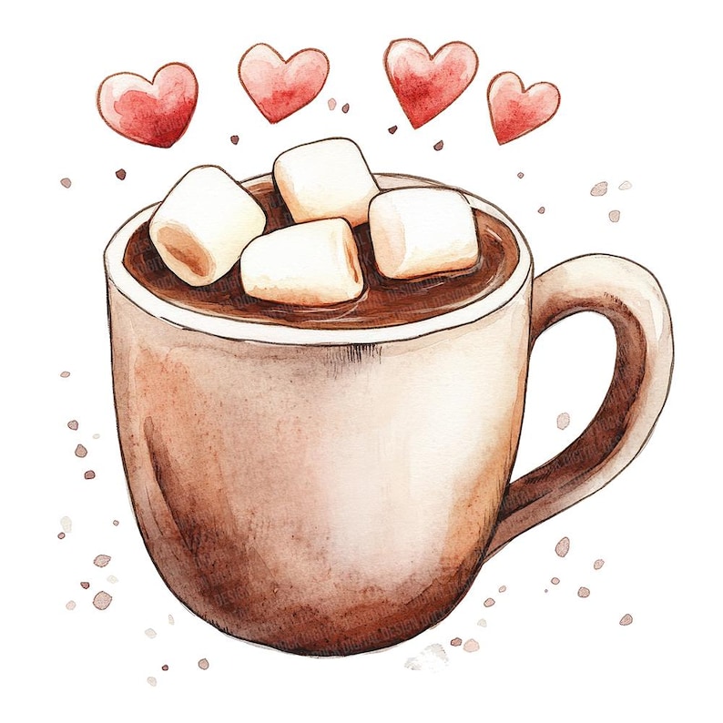 Hot Cocoa PNG Clipart, 12x Valentine Mug Clip Art Set,printable ...