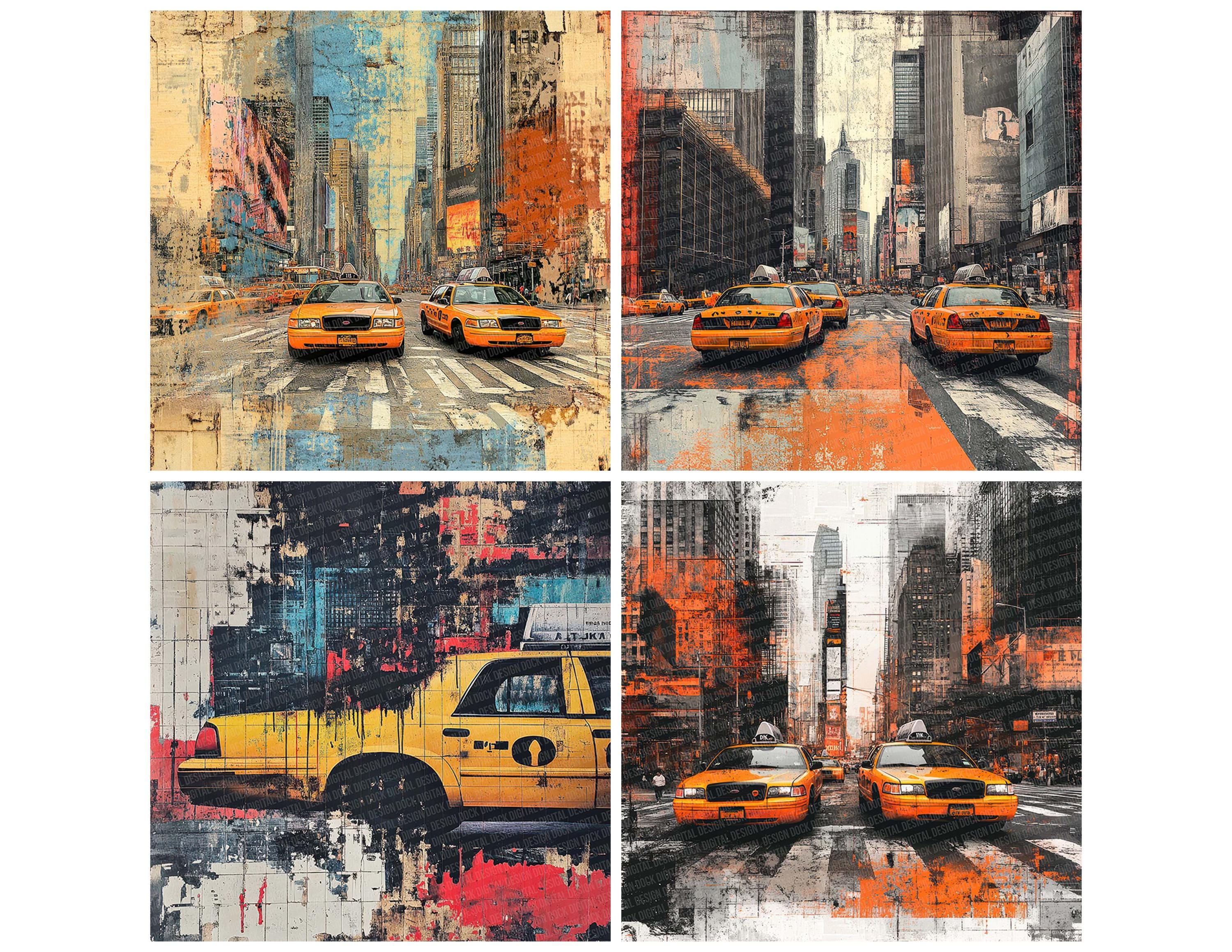 12x NYC Street Graffiti Junk Journal Paper Taxi Cab and City Streets ...