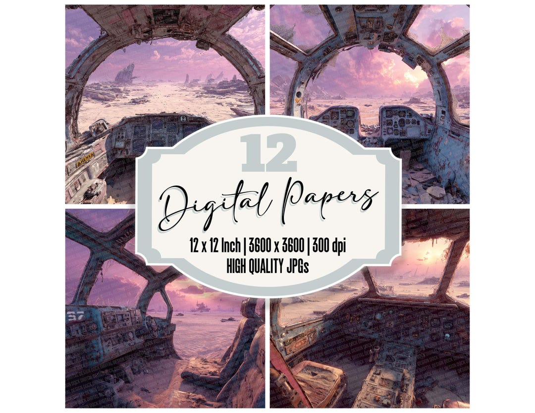 12x Wrecked Ship Dune Junk Journal Paper Digital Paper Pack Desert ...