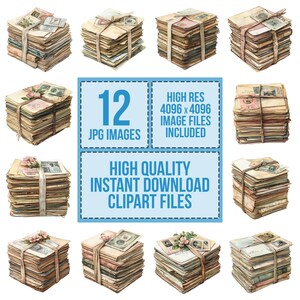 12x Vintage Ephemera Clipart, Watercolor Postcards Stamps Clipart, High ...
