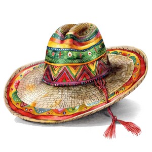 12x Colorful Sombrero Clipart, Mexican Hat Clipart, Printable ...