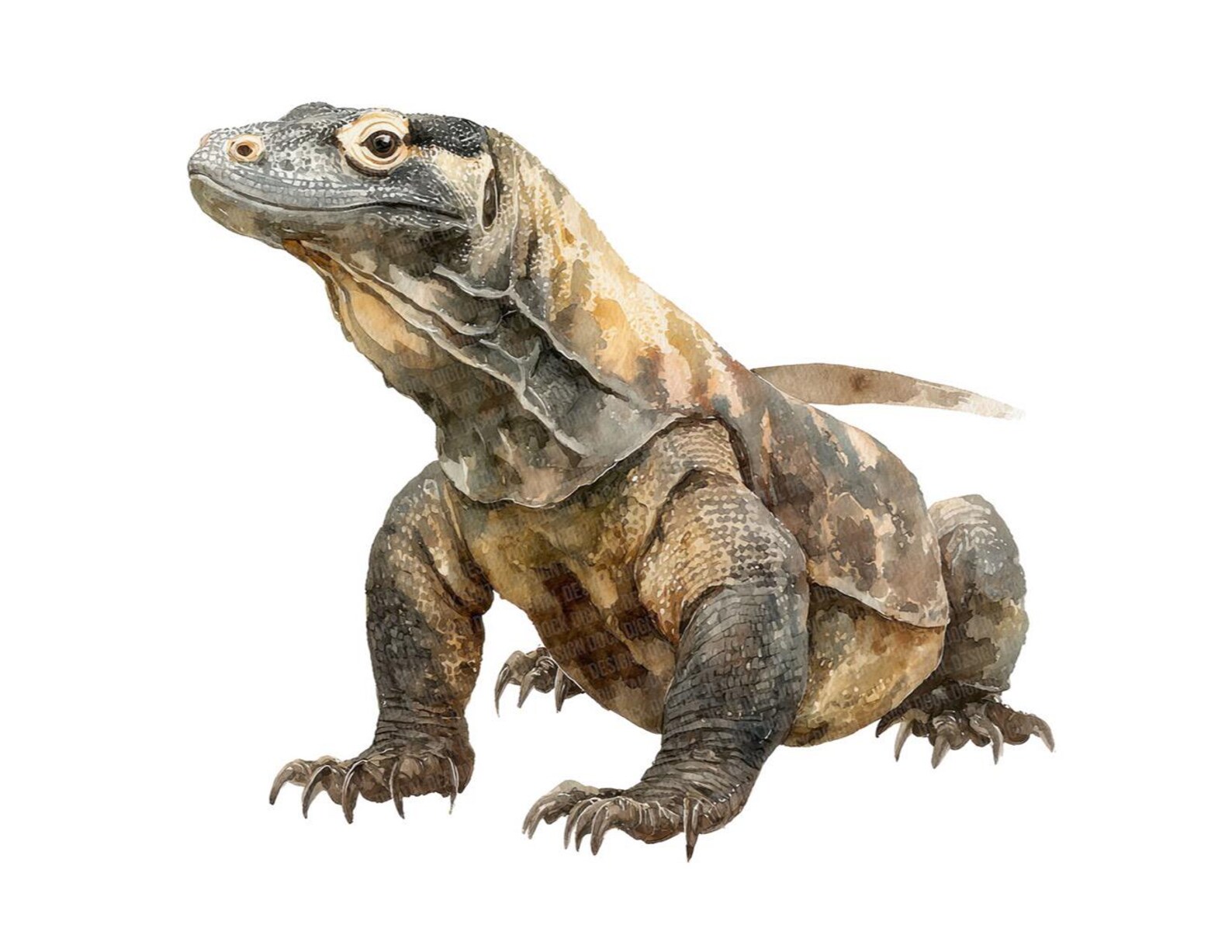 Komodo Dragon PNG Clipart, 12x Watercolor Lizard Clip Art Set ...