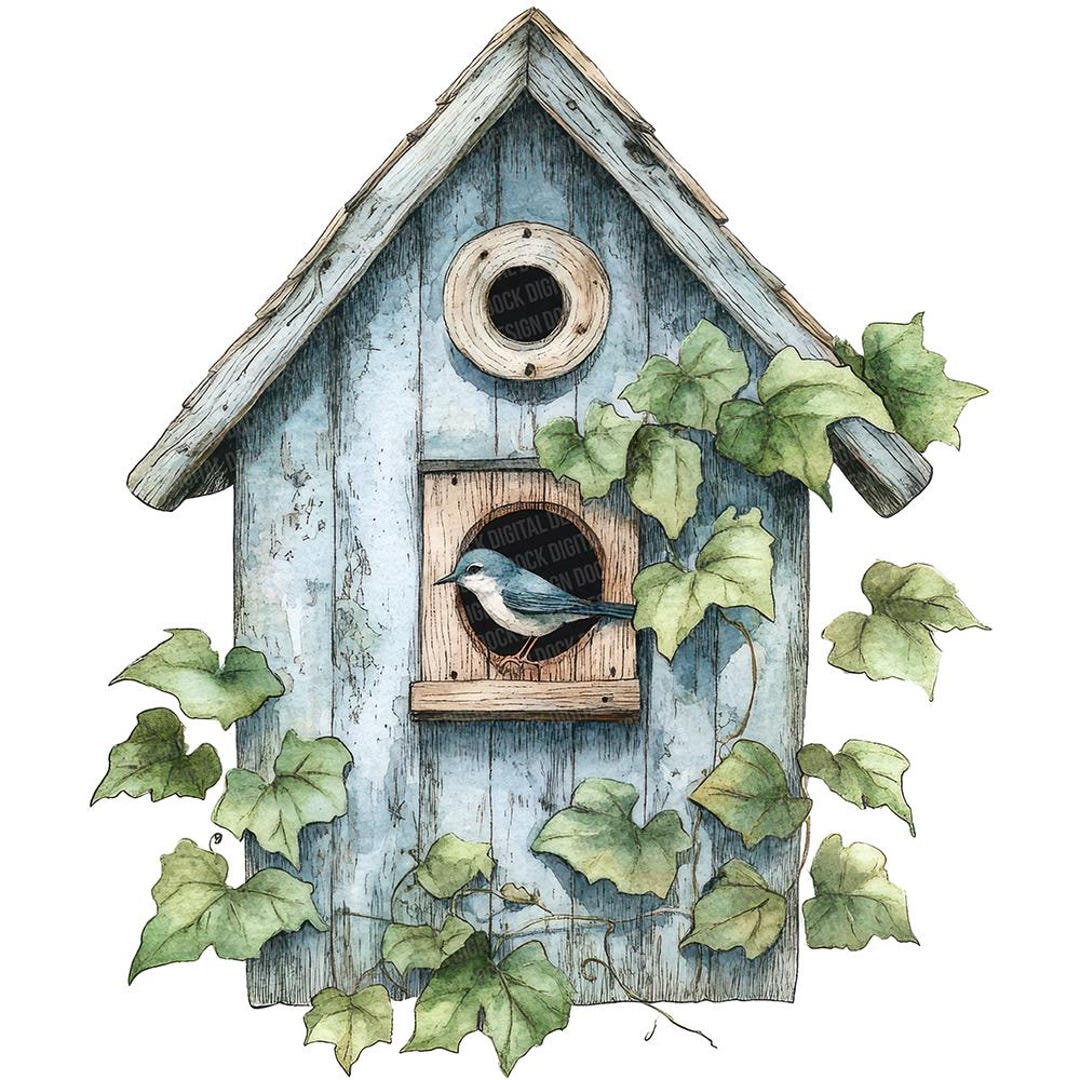 Birdhouse PNG Clipart, 12x Ivy Covered Birdhouse Clip Art Set ...
