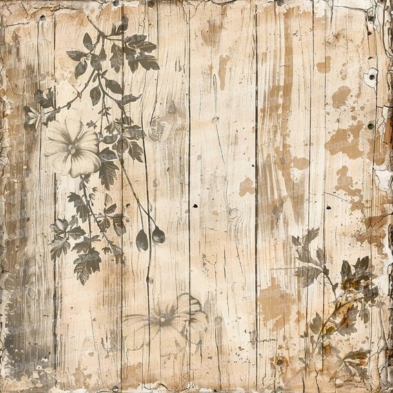 Rustic Wood And Floral Paper Rustic Floral Background Images