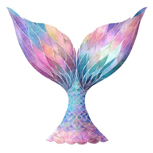 Mermaid Tail PNG Clipart, 12x Pastel Ocean Tails Clip Art Set ...