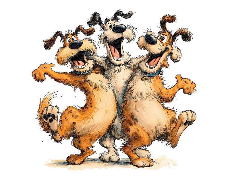 Dancing Dogs PNG Clip Art, 12x Funny Dog Clipart Set, Printable ...
