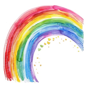 Rainbow Clipart, 12x Vibrant Watercolor Rainbow Clip Art Set, Printable ...