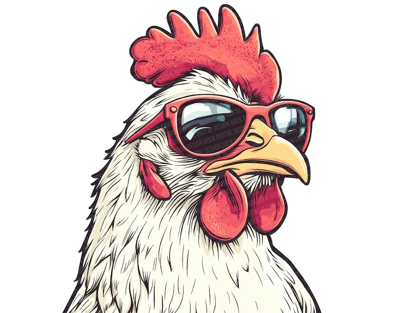 Cool Chicken PNG Clipart, 12x Funky Chicken Clip Art Set, Printable ...
