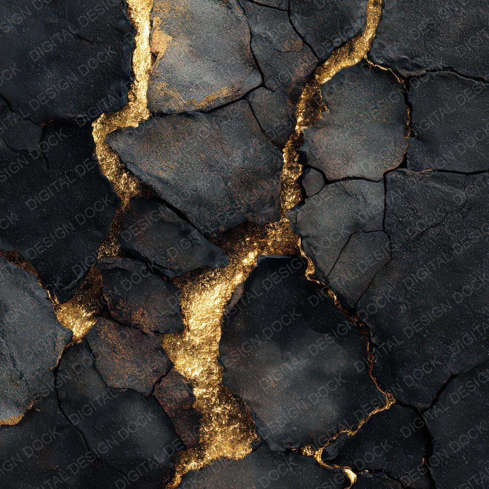 Kintsugi Gold Vein Digital Paper Pack 12x Black Marble Crack Texture ...