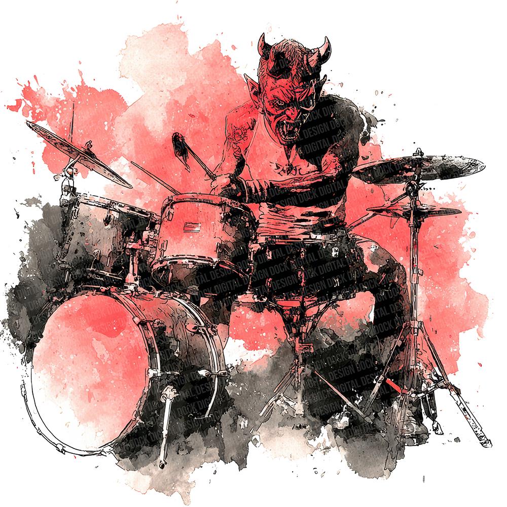 Demon Drummer PNG Clipart, 12x Halloween Devil Playing Drums Clip Art ...