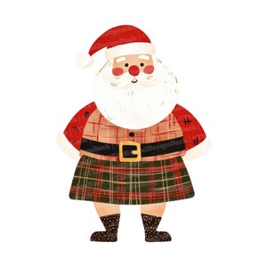 12x Santa in Kilt Clipart, Scottish Christmas Clipart, Printable ...