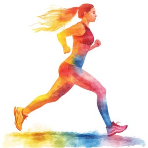 12x Running Woman Clipart, Fitness Girl, Jogging Lady Clipart ...