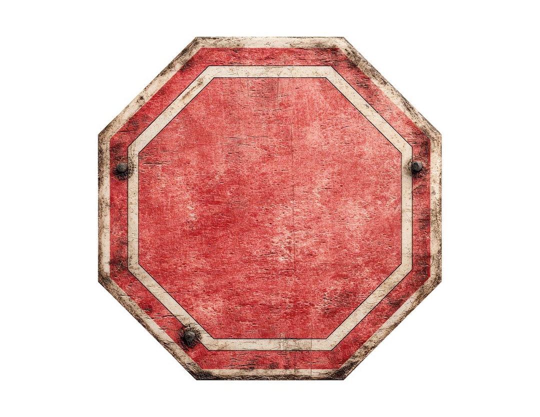 Vintage Stop Sign PNG Clipart, 12x Retro Red Sign Clip Art Set ...