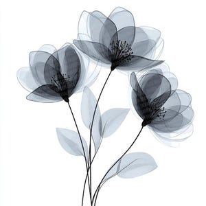Grey Flower PNG Clip Art,12x Smoke Grey Abstract Floral Clipart Set ...