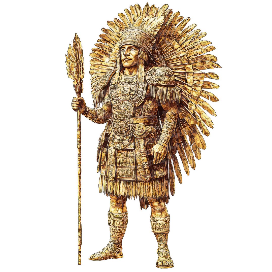 12x Aztec Warrior Clipart, Ancient Tribal Art, Printable Ethnic Inca ...