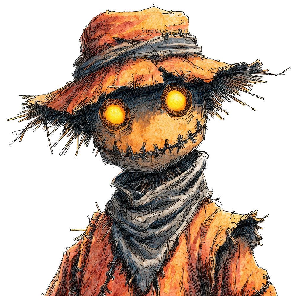 Scarecrow PNG Clipart, 12 Halloween Watercolor Scarecrows Clip Art ...