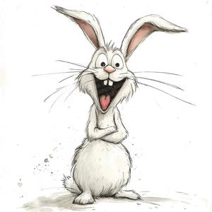 Quirky Rabbit PNG Clipart, 12x Funny Bunny Clip Art Set, Printable ...