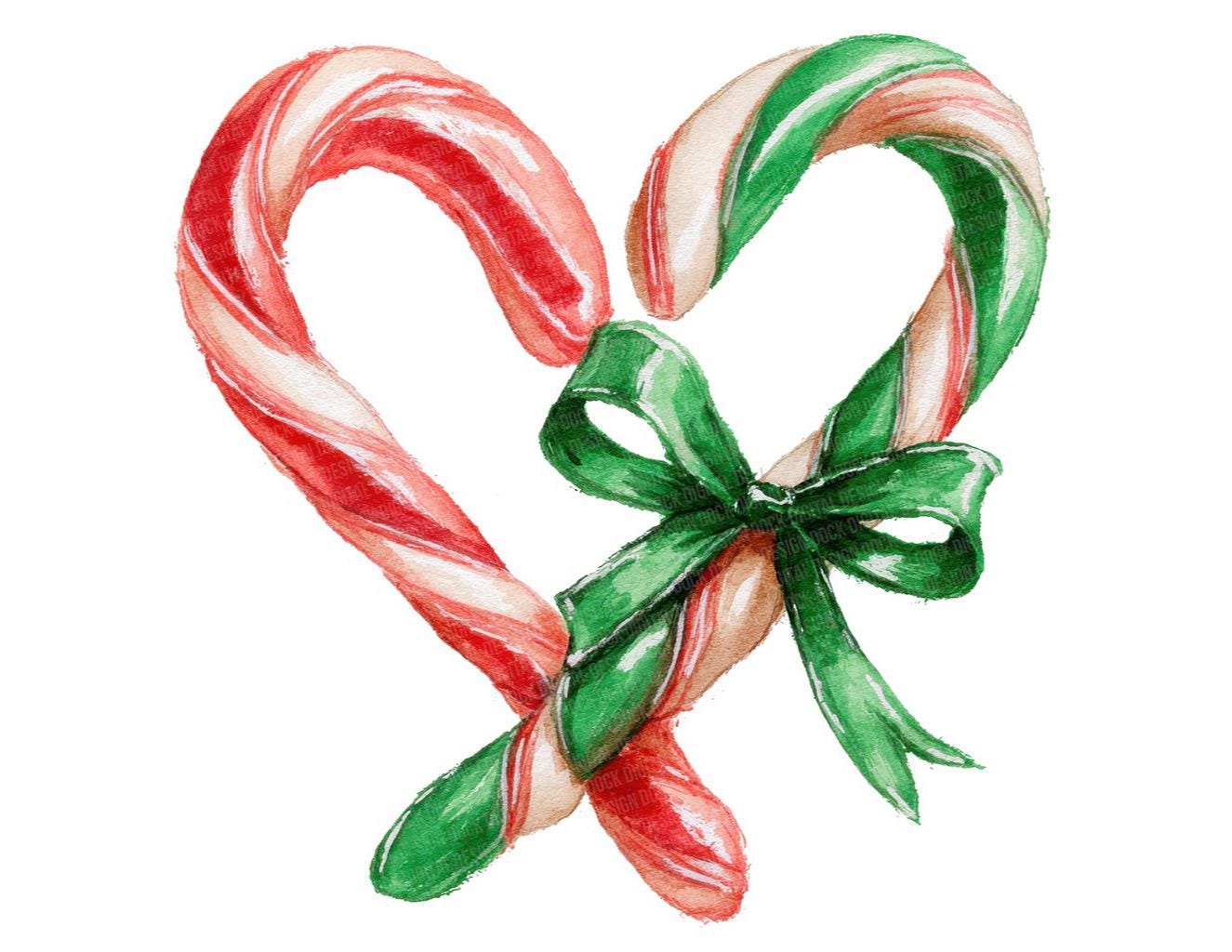 Candy Cane Christmas Heart PNG Clipart, 12x Holiday Candy Clip Art Set ...