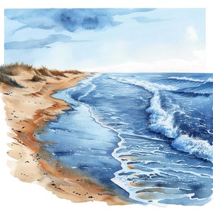 12x Sand Dunes Waves Clipart, Coastal Clipart, Printable Watercolor ...