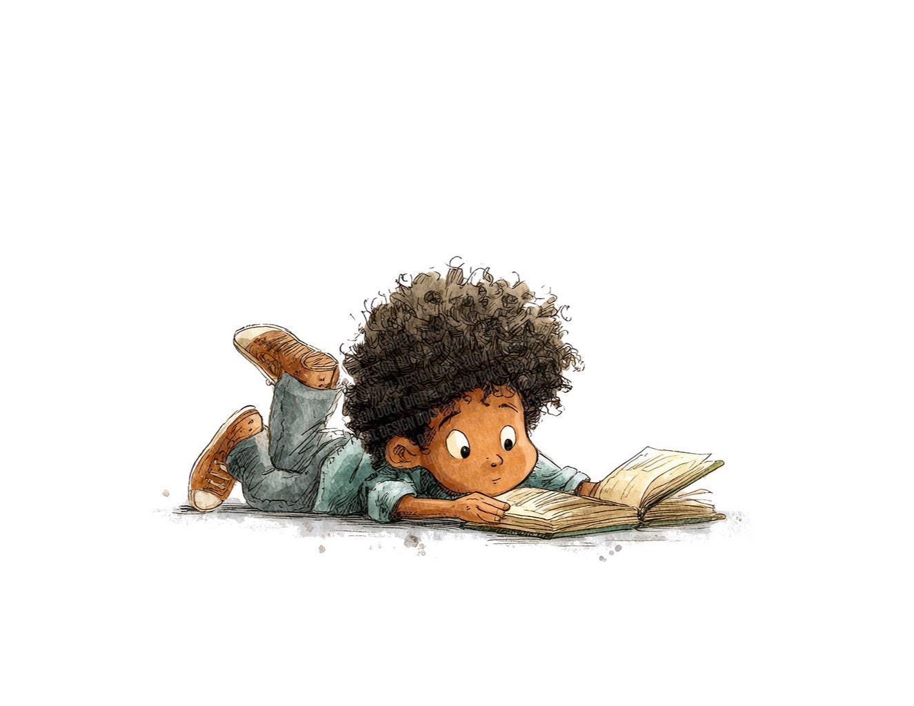 Reading Black Boy Clipart, 12x African American Boys PNG Clip Art ...