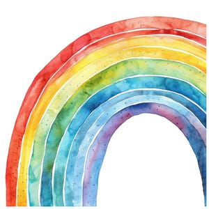 Rainbow Clipart, 12x Vibrant Watercolor Rainbow Clip Art Set, Printable ...