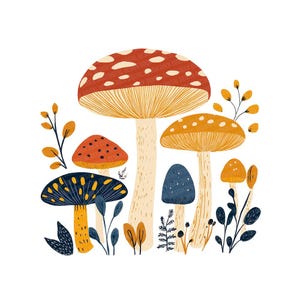 Mushroom PNG Clipart, 12x Forest Mushroom Clip Art Set, Watercolor ...