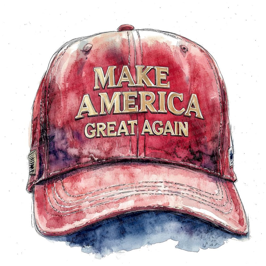 Make America Great Again Cap Clipart,12x Watercolor MAGA Cap PNG Set ...