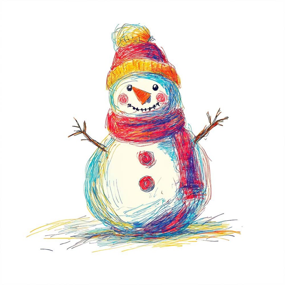Snowman Clip Art, 12x Colorful Winter Clipart Set, Printable Christmas ...