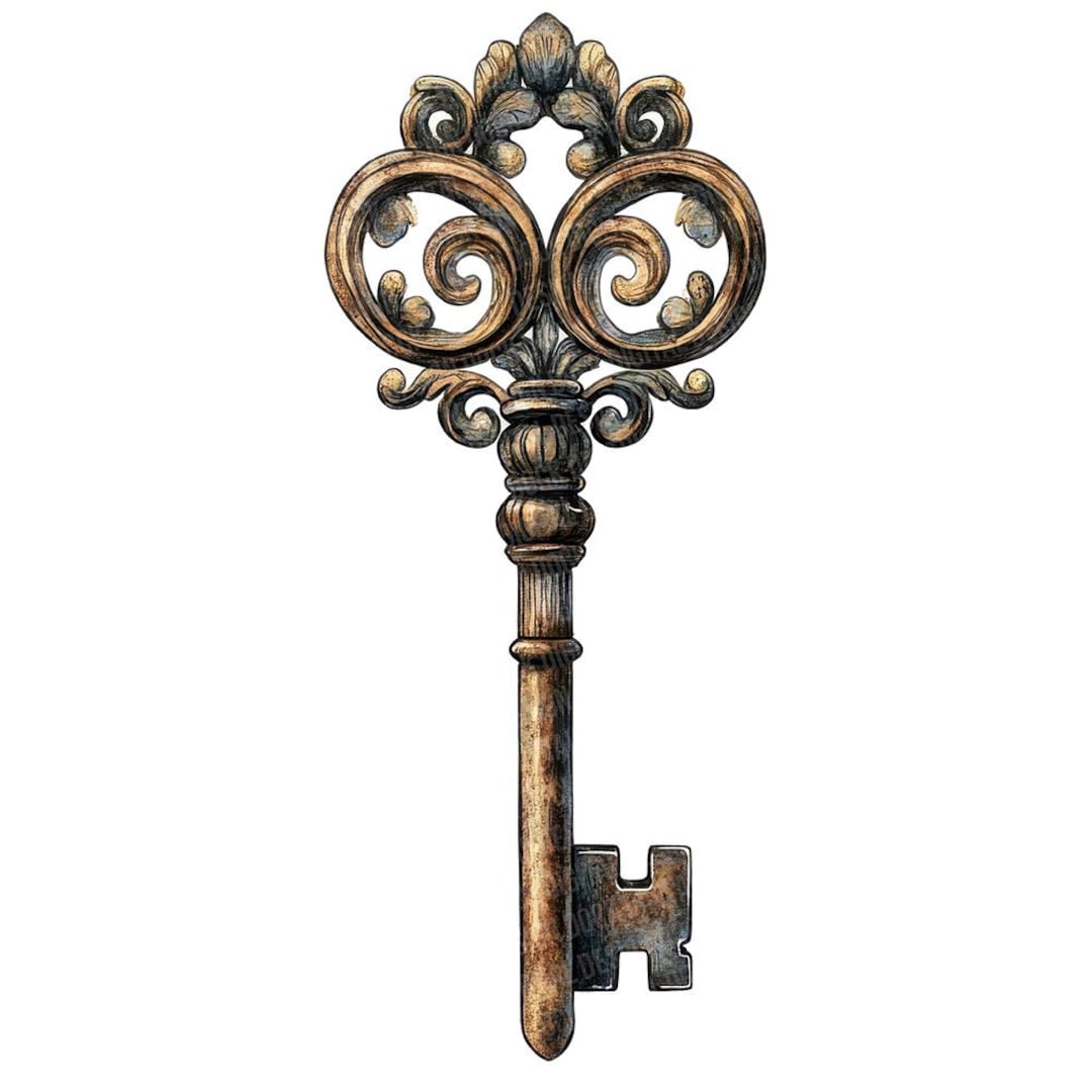 12 Antique Key PNG Clipart, Vintage Ornate Keys Art, High Quality Clip ...