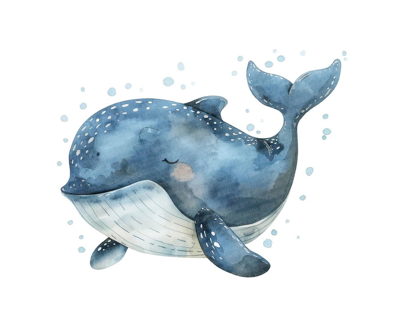 Nursery Whale PNG Clipart, 12x Baby Whale Clip Art Set, Printable ...