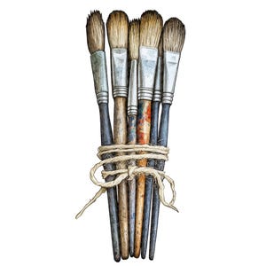 Paintbrush Bundle PNG Clip Art, 12x Used Artist Brush Clipart PNG Set ...