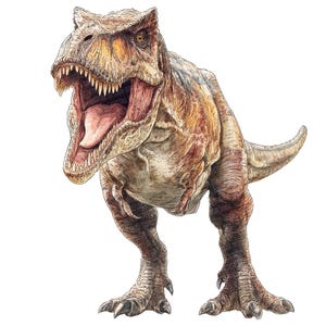 12x T-rex PNG Clipart, Watercolor Dinosaur Clip Art Set, Realistic Dino ...