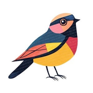 Bold Colorful Bird Clipart, 12x Vibrant Birds Clip Art Set, Printable ...