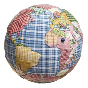 Fabric Earth PNG Clipart, 12x Patchwork Globe Clip Art Set, Printable ...