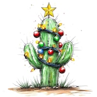 Christmas Cactus Clipart Set: Holiday Succulents PNG (digital Download ...