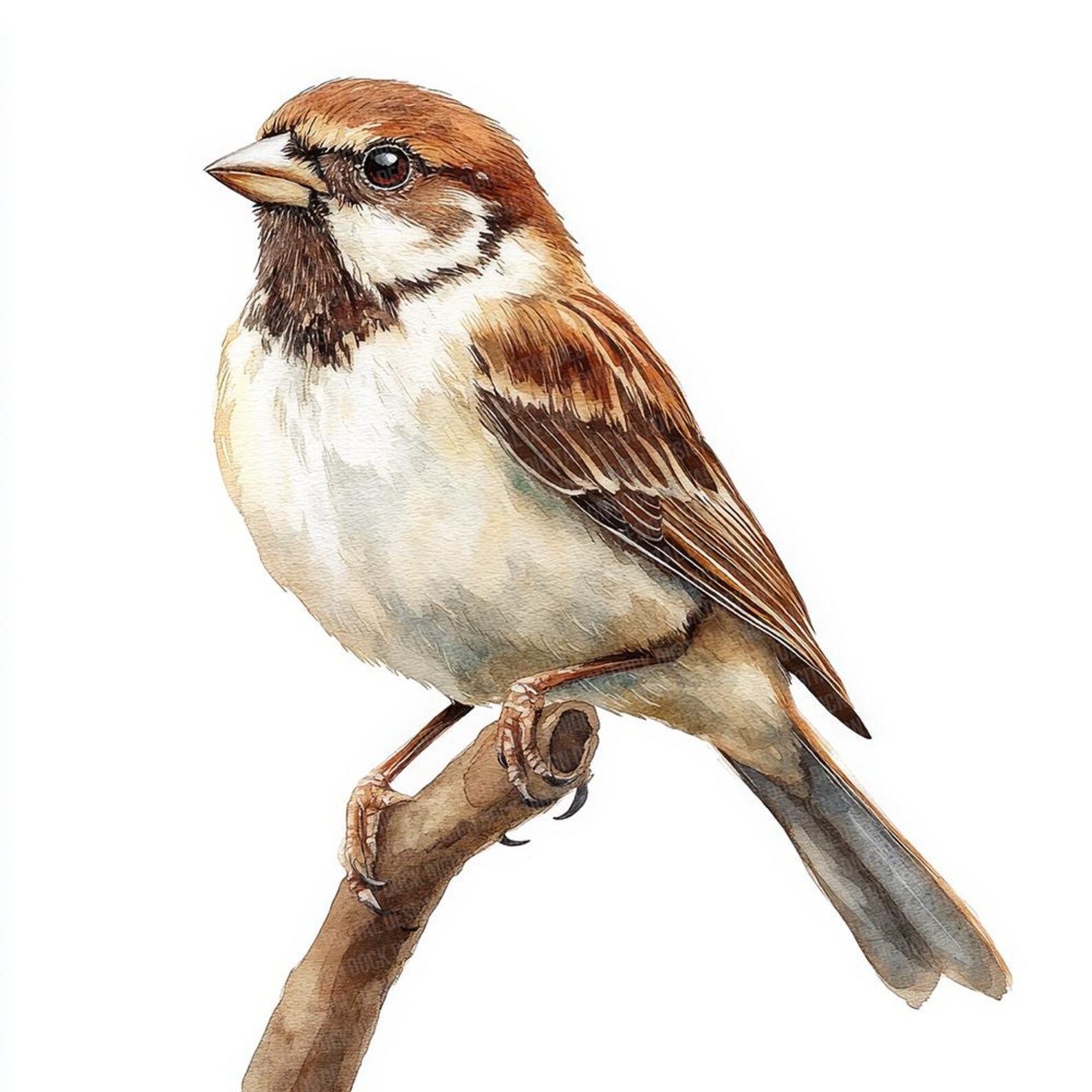 Sparrow Clipart PNG, 12x Watercolor Bird Clip Art Set, Printable ...