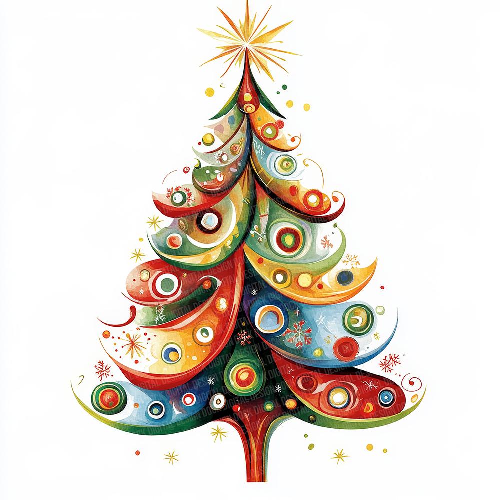 Christmas Tree PNG Clip Art, 12x Whimsical Holiday Tree Clipart Set ...
