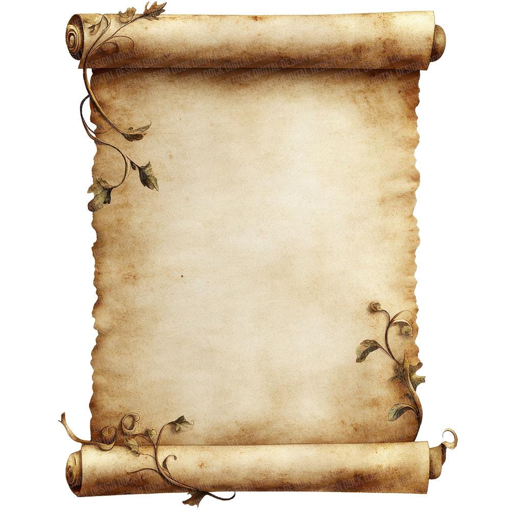 12x Old Scroll PNG Clip Art, Vintage Medieval Paper Scroll Clip Art Set ...