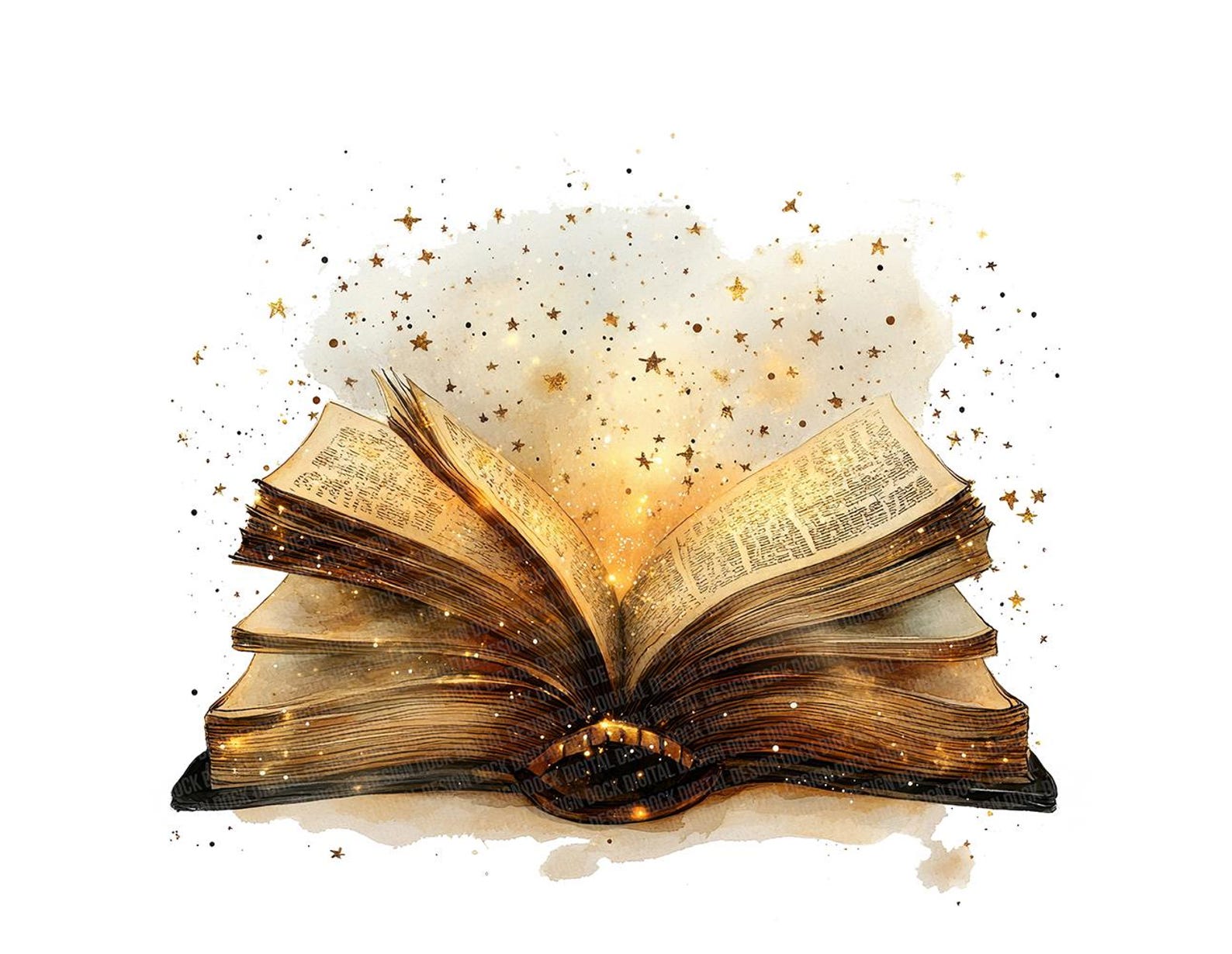 Magical Book PNG Clipart, 12x Fantasy Open Book Clip Art Set, Printable ...