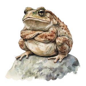 Grumpy Toad PNG Clipart, 12x Angry Frog Clip Art Set, Printable ...