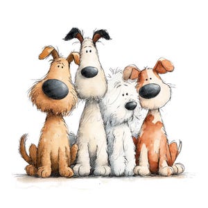Cartoon Dog Friends PNG Clipart, 12x Puppy Clip Art Set, Printable ...