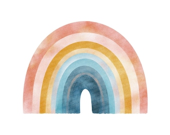 10 Pastel Rainbow Watercolor Clip Art, Soft Rainbow Clip Art Set ...