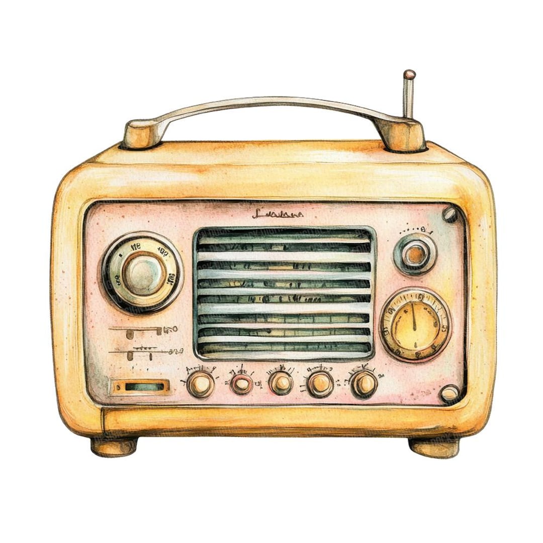 12x Retro Radio PNG Clipart, Antique Radio Clip Art Set, Printable ...