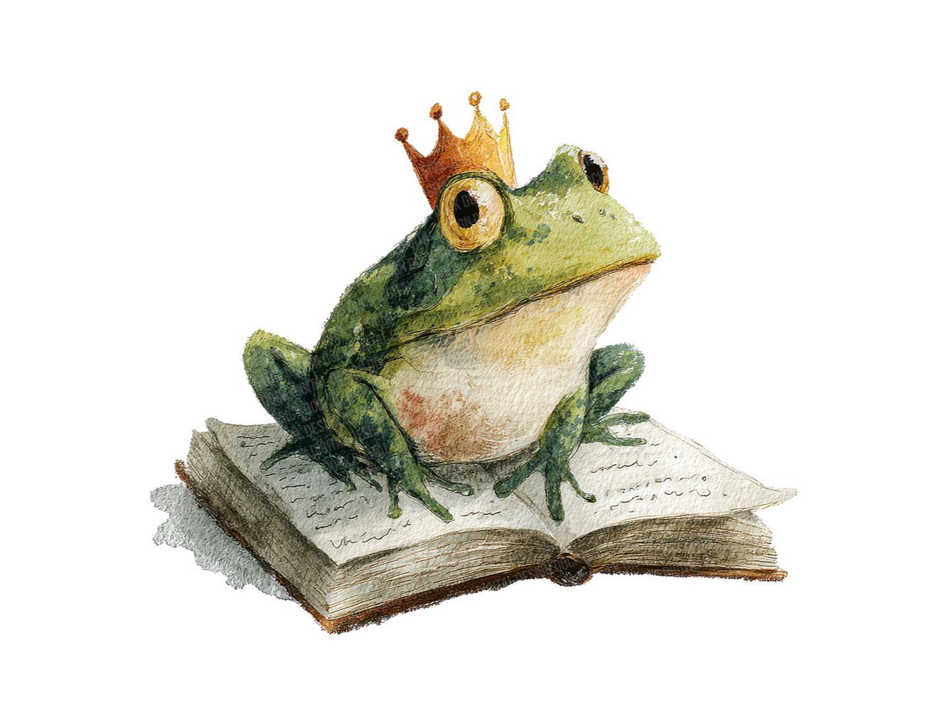 Frog Prince PNG Clipart, 12x Storybook Frog Clip Art Set, Printable ...