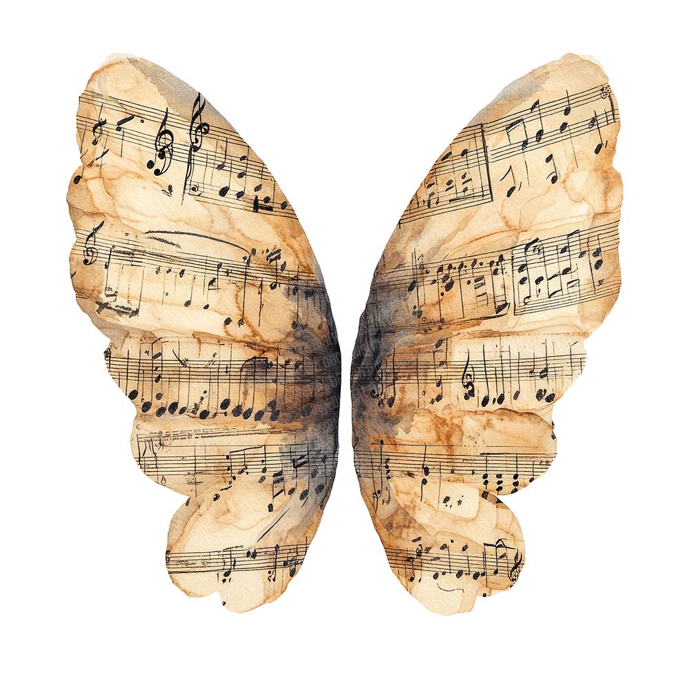 Music Sheet Angel Wings PNG Clipart, 12x Watercolor Vintage Clip Art ...