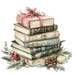 Christmas Book Clip Art, 12x Holiday Books Pile Clipart Set, Vintage ...