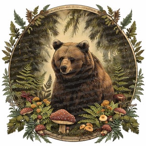 12x Vintage Bear Clipart, Woodland Bears Clipart, Printable Watercolor ...