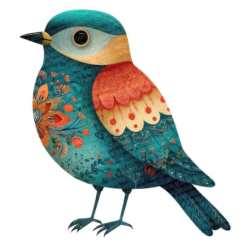 Bird Folk Art - Etsy