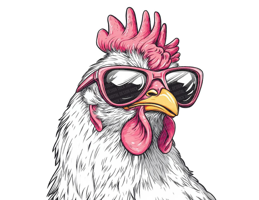 Cool Chicken PNG Clipart, 12x Funky Chicken Clip Art Set, Printable ...