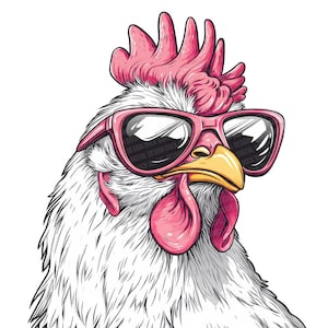 Cool Chicken PNG Clipart, 12x Funky Chicken Clip Art Set, Printable ...